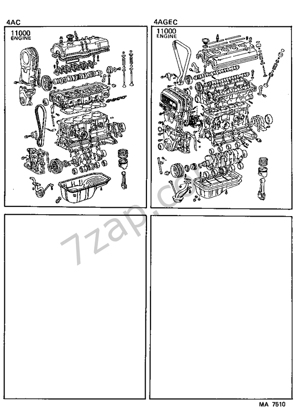PARTIAL ENGINE ASSEMBLY TOYOTA COROLLA [AE86] (NORTH AMERICA)