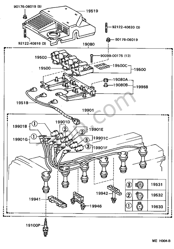 IGNITION COIL & SPARK PLUG TOYOTA SUPRA [MA70] (NORTH AMERICA)