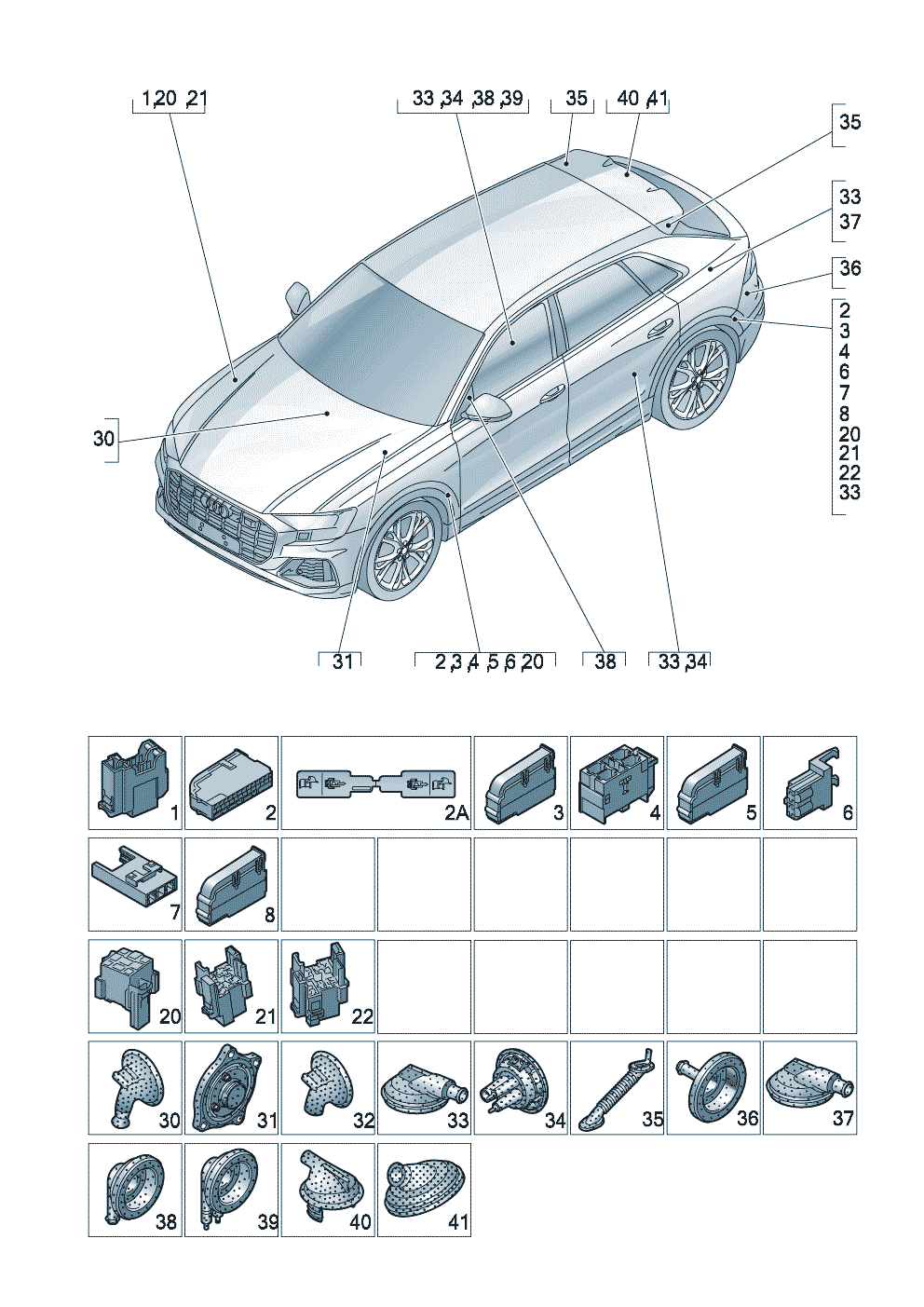 Audi Q8 Relay plate parts 2019 - 2025 | ETKA USA