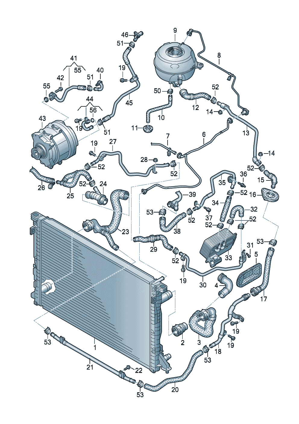 Audi A7 L (Type 4K8) Coolant cooling system engine bay parts 2022 ...
