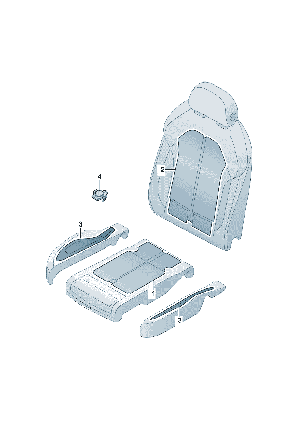 Audi A7 L (Type 4K8) Seat occupied recognition parts 2022 - 2025 | ETKA ...