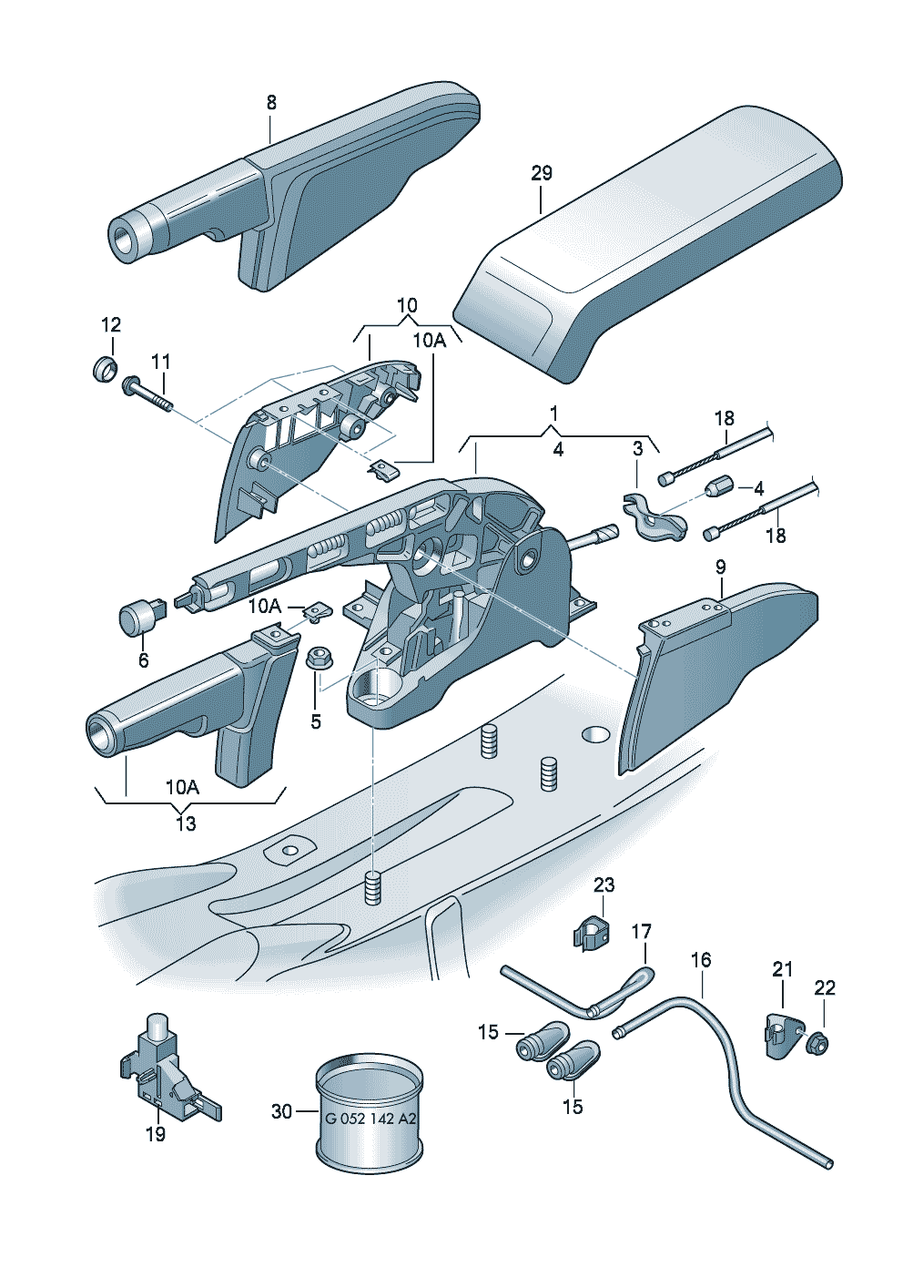 Audi TT RS Coupe/Roadster (Type 8J) Brake lever parts 2010 - 2014 ...