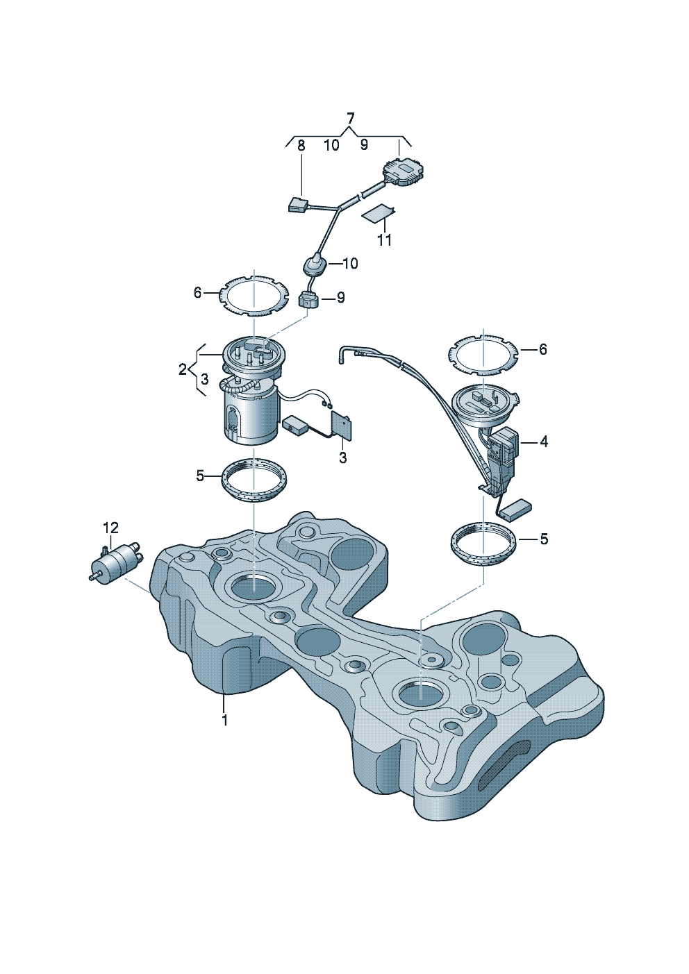 Audi TT RS Coupe/Roadster (Type 8J) Fuel delivery unit and sender for ...