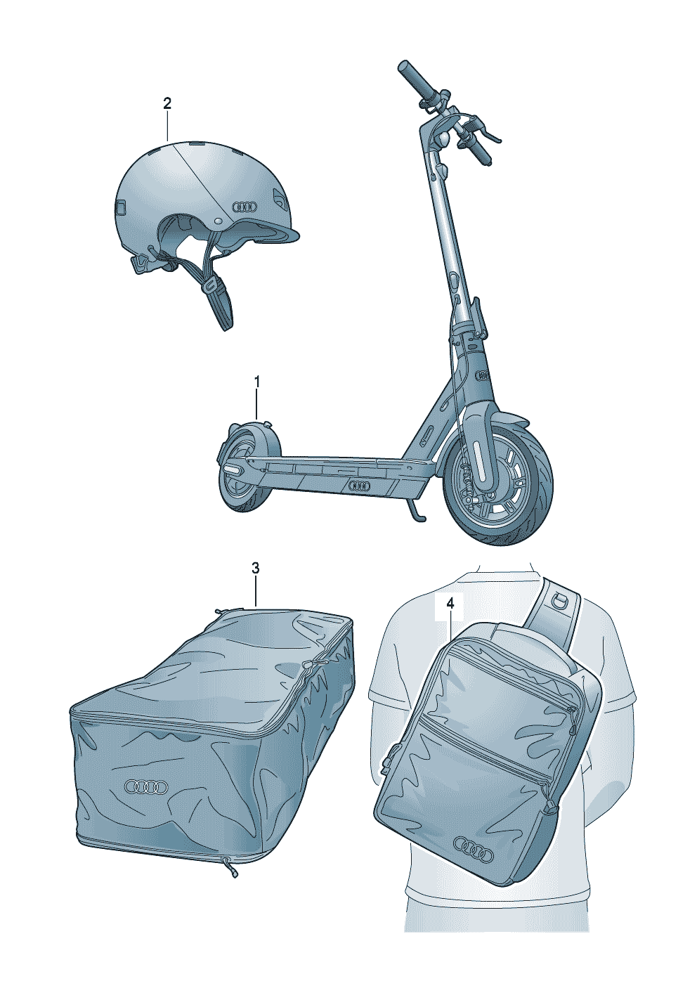 Audi A8 D2 (Typ 4D) Original zubehör helm für e-scooter und fahrrad ...