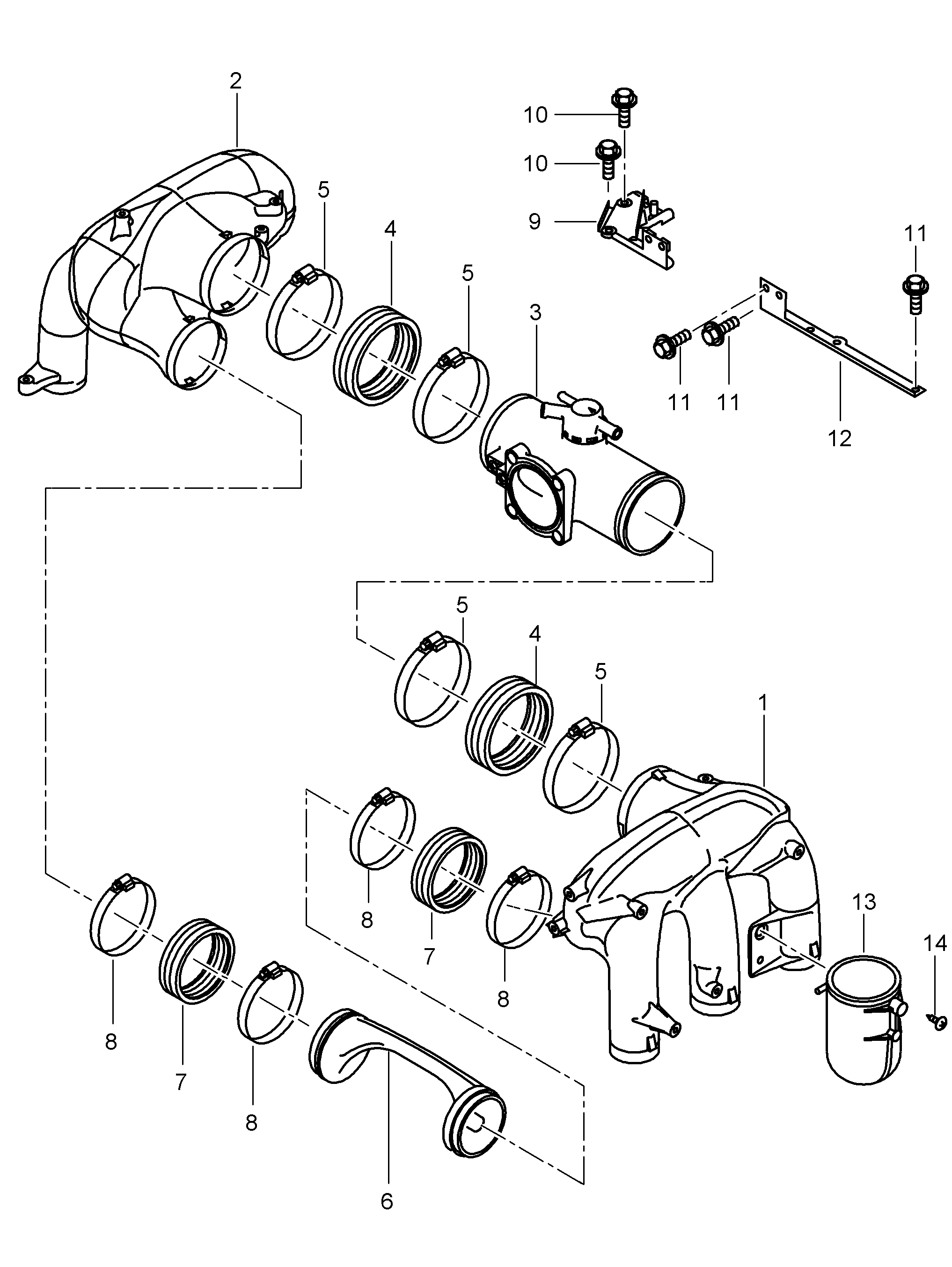 Porsche 911 Turbo/GT2 996 Facelift Intake air distributor parts 2001 ...