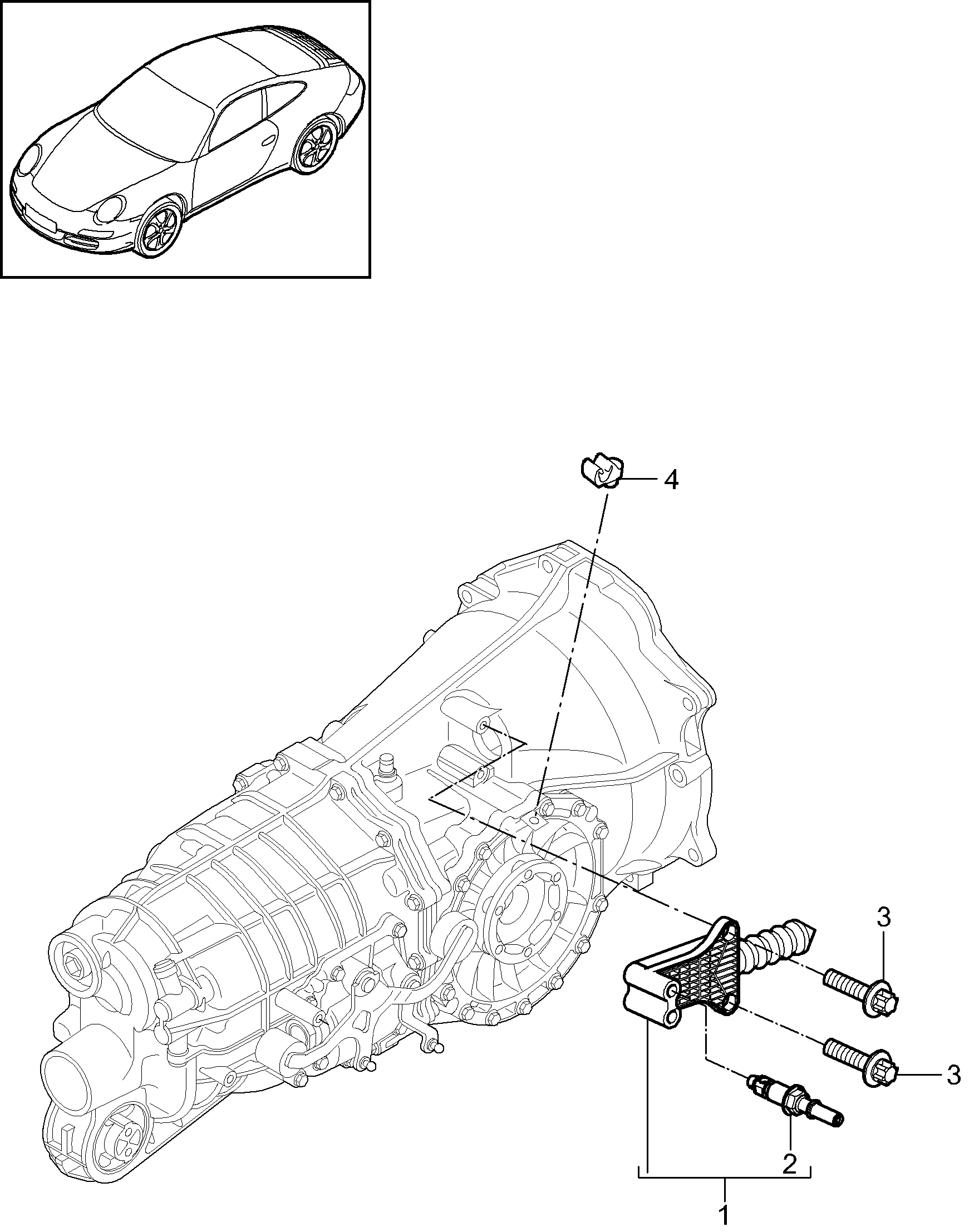 Porsche 911 Carrera 997.2 Clutch slave cylinder parts 2009 - 2012 ...