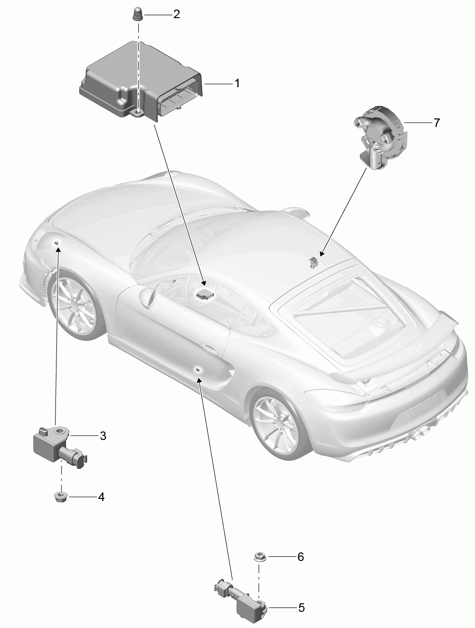 Porsche Boxster Spyder 981 Control unit sensors airbag قطع غيار 2016 ...