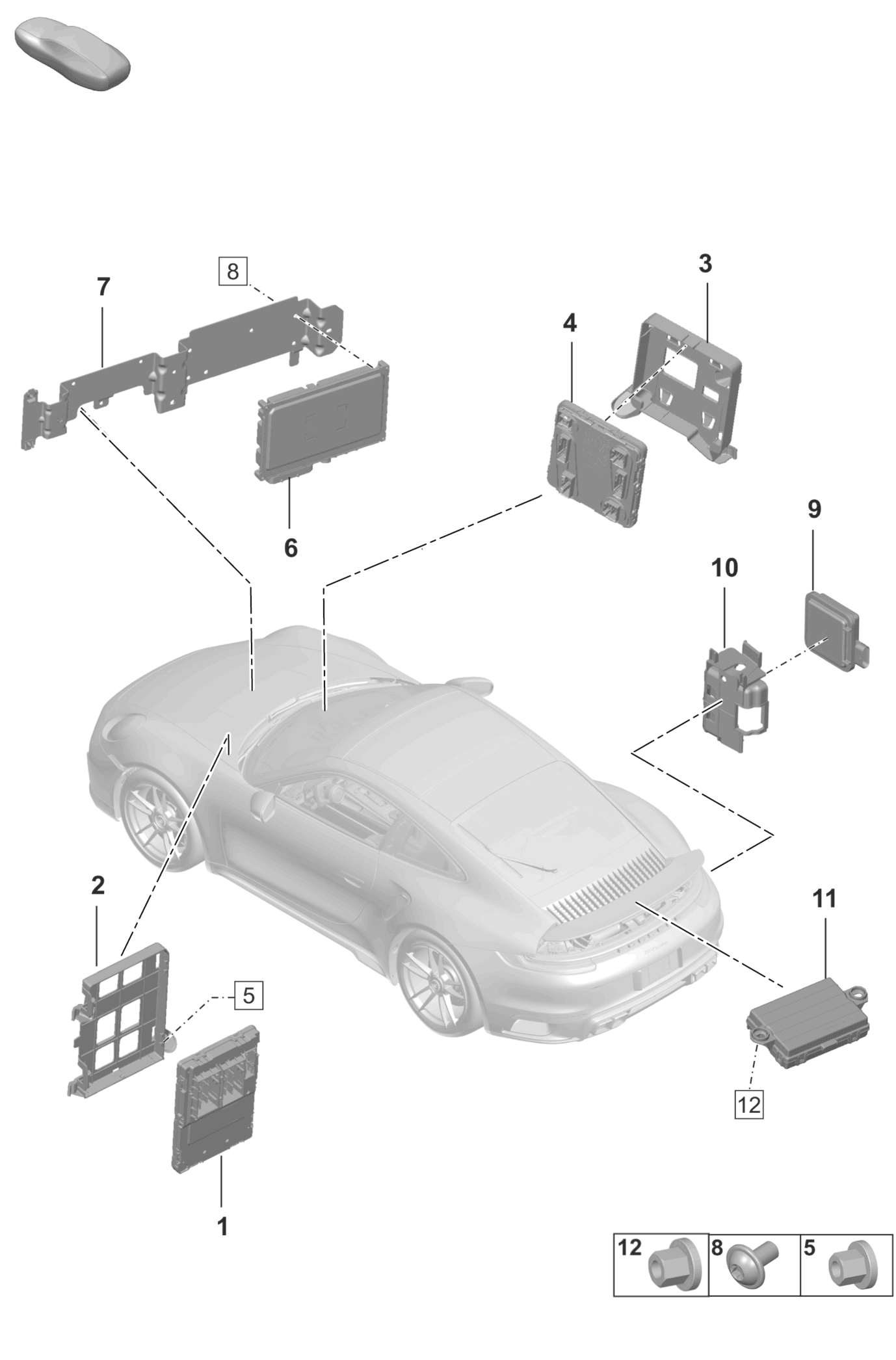 Porsche 992 Turbo/S Control units control unit (bcm) for conv. system ...
