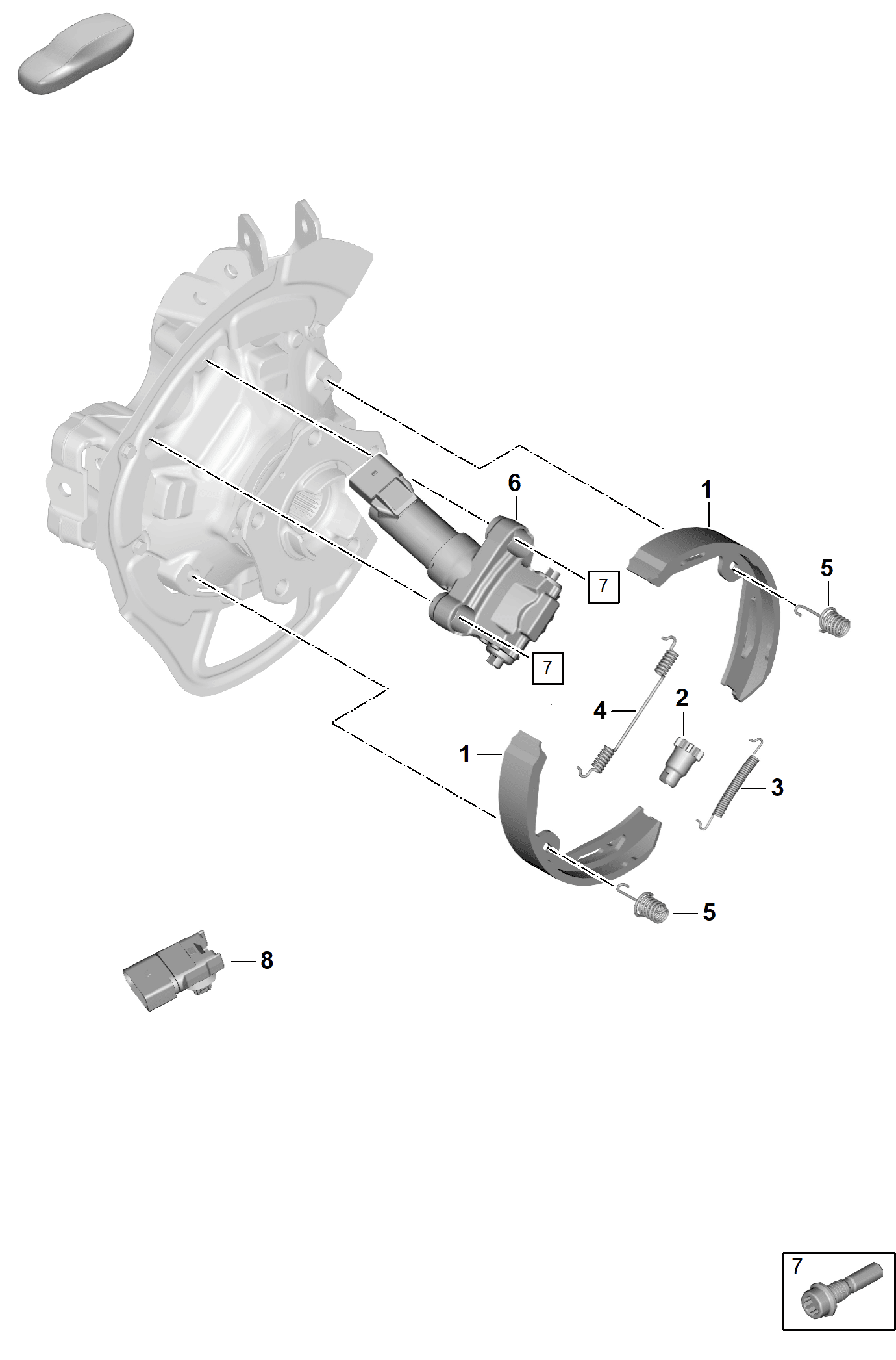 Porsche Panamera 976 Parking brake for automatic gearbox parts 2024 ...
