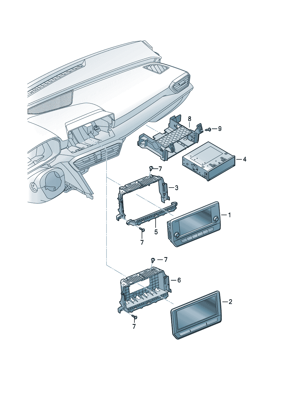 Cupra Leon (Typ KL) Display unit and control panel with touchscreen d ...