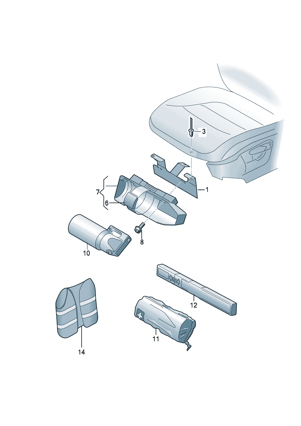 Seat Alhambra (Typ 7N) Facelift Warning triangle parts 2016 - 2023 ...