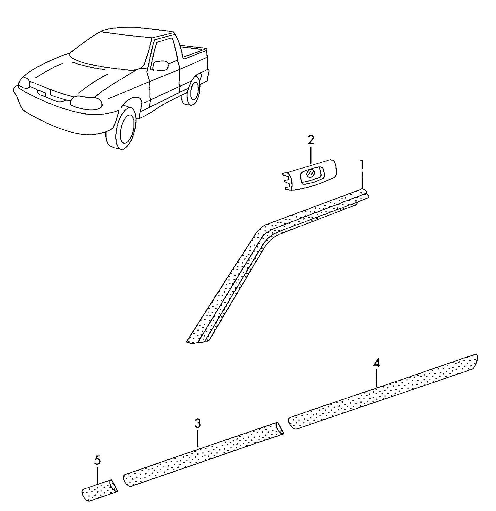 Volkswagen Caddy (Typ 9K/9U) Moldings - roof parts 1996 - 2007 | ETKA ...