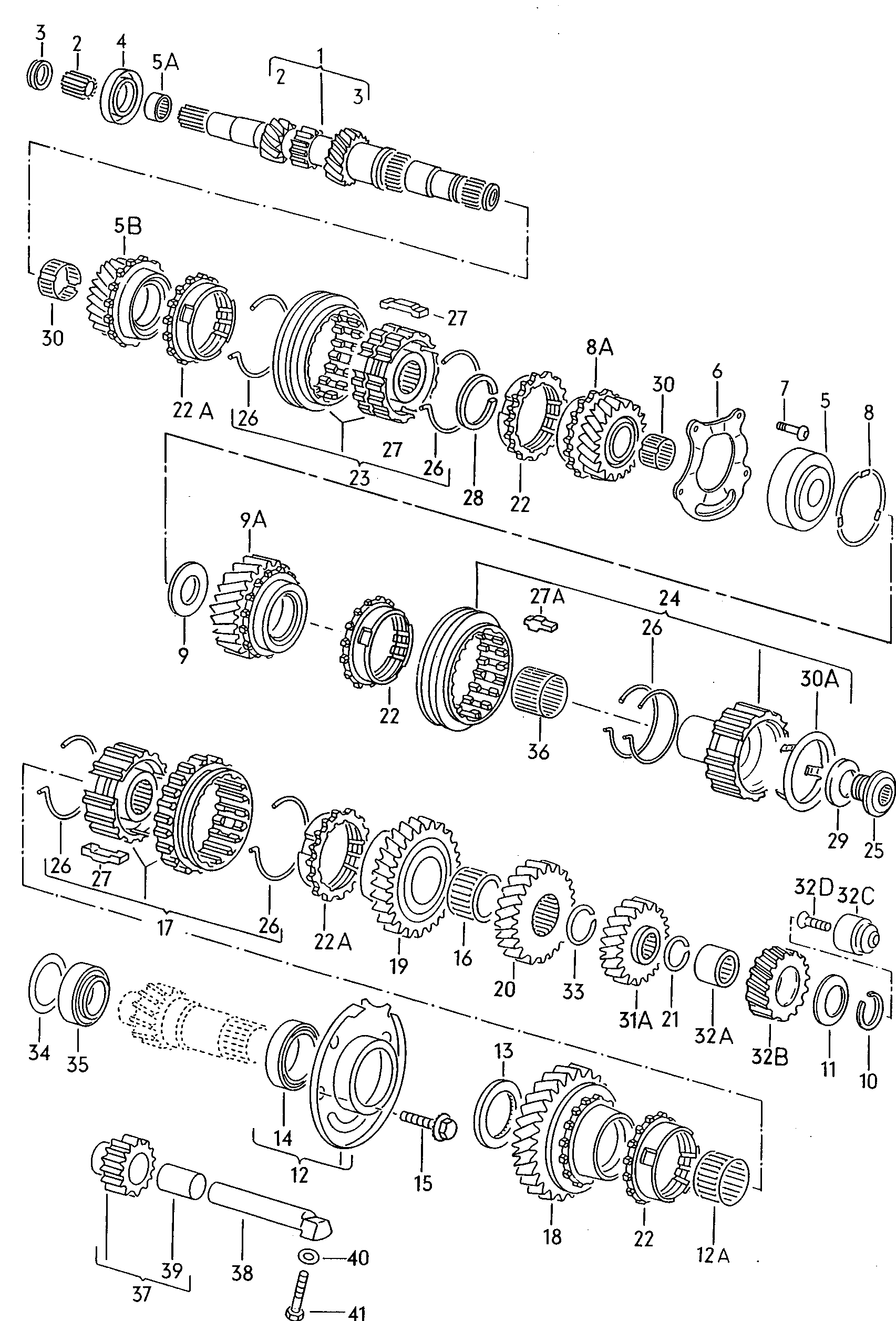 Volkswagen Caddy (Typ 9K/9U) Gears and shafts parts 1996 - 2007 | ETKA ...