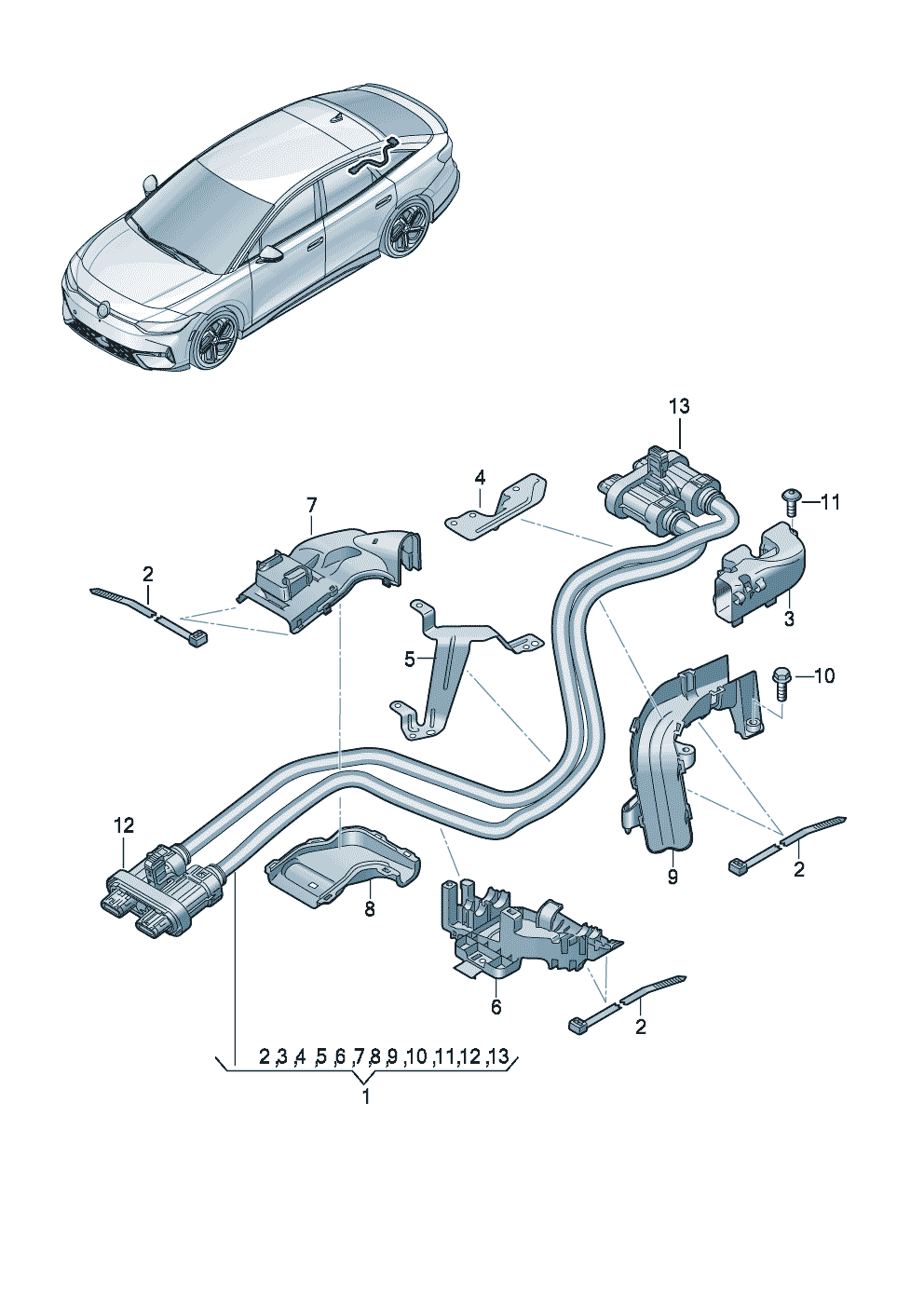 Volkswagen Aero Juego de cables alto voltaje para bateria alto voltaje ...
