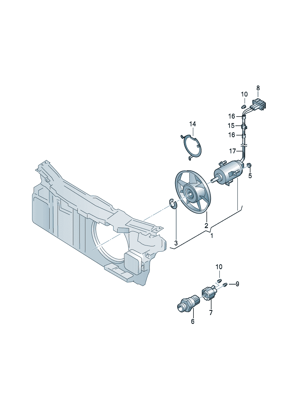 Volkswagen Lupo 3L TDI (Typ 6E/6X) Radiator fan for trailer towing for ...