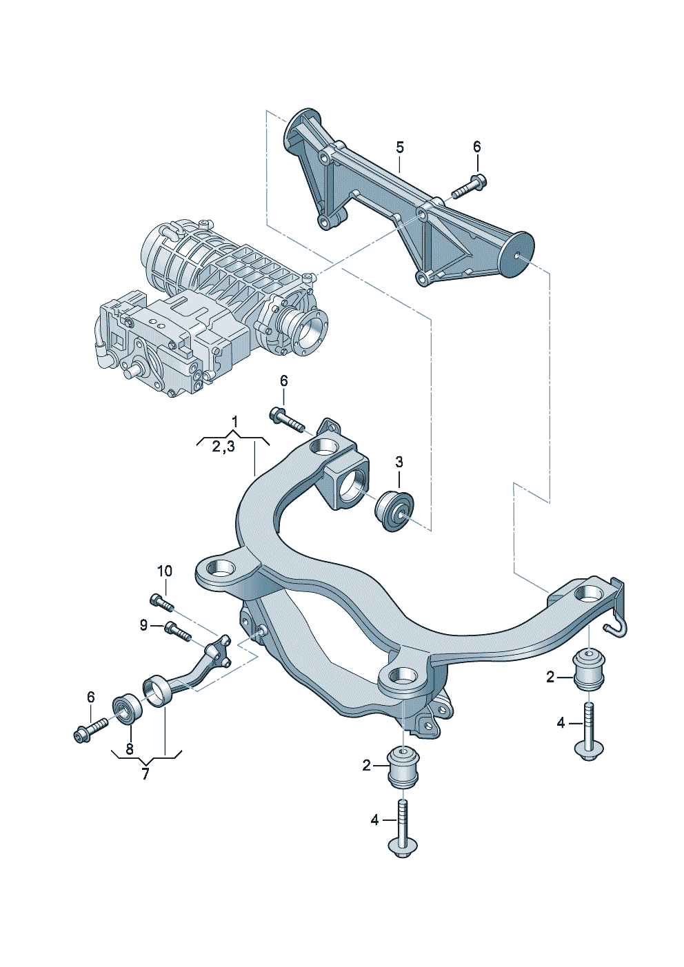 Buy Volkswagen Golf A4 (Typ 1J) Support frame cross member for axle ...