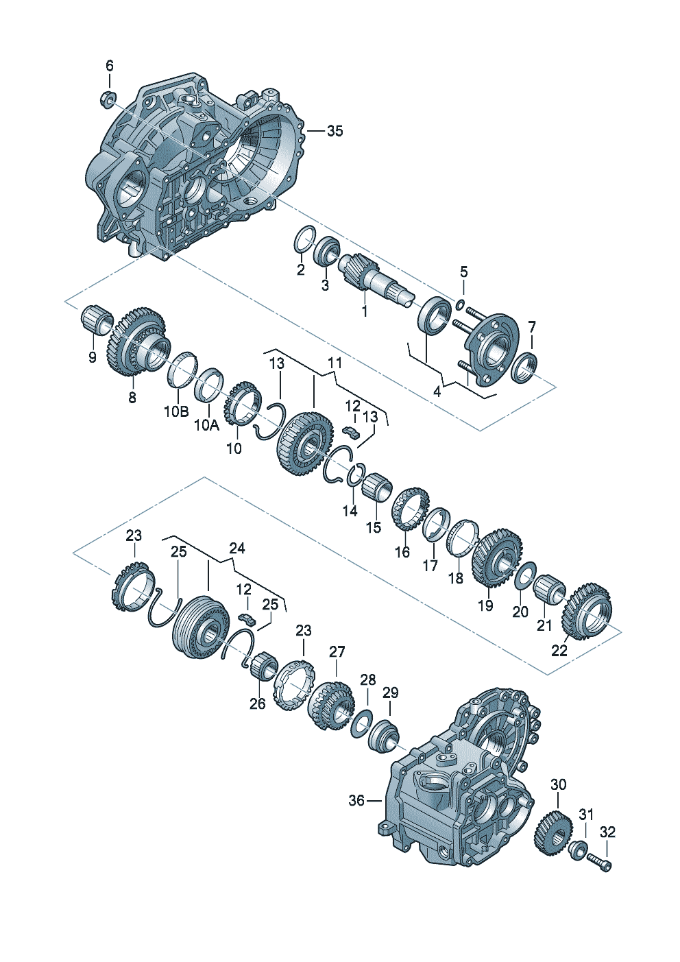 Buy Volkswagen Transporter T5 Gears and shafts output shaft for 5 speed ...