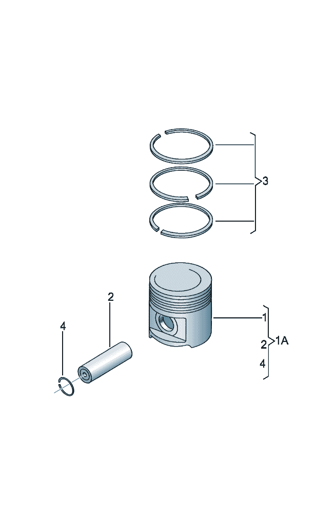 Volkswagen Pointer (Typ 5X) Piston bulon piston 1 juego segmentos ...