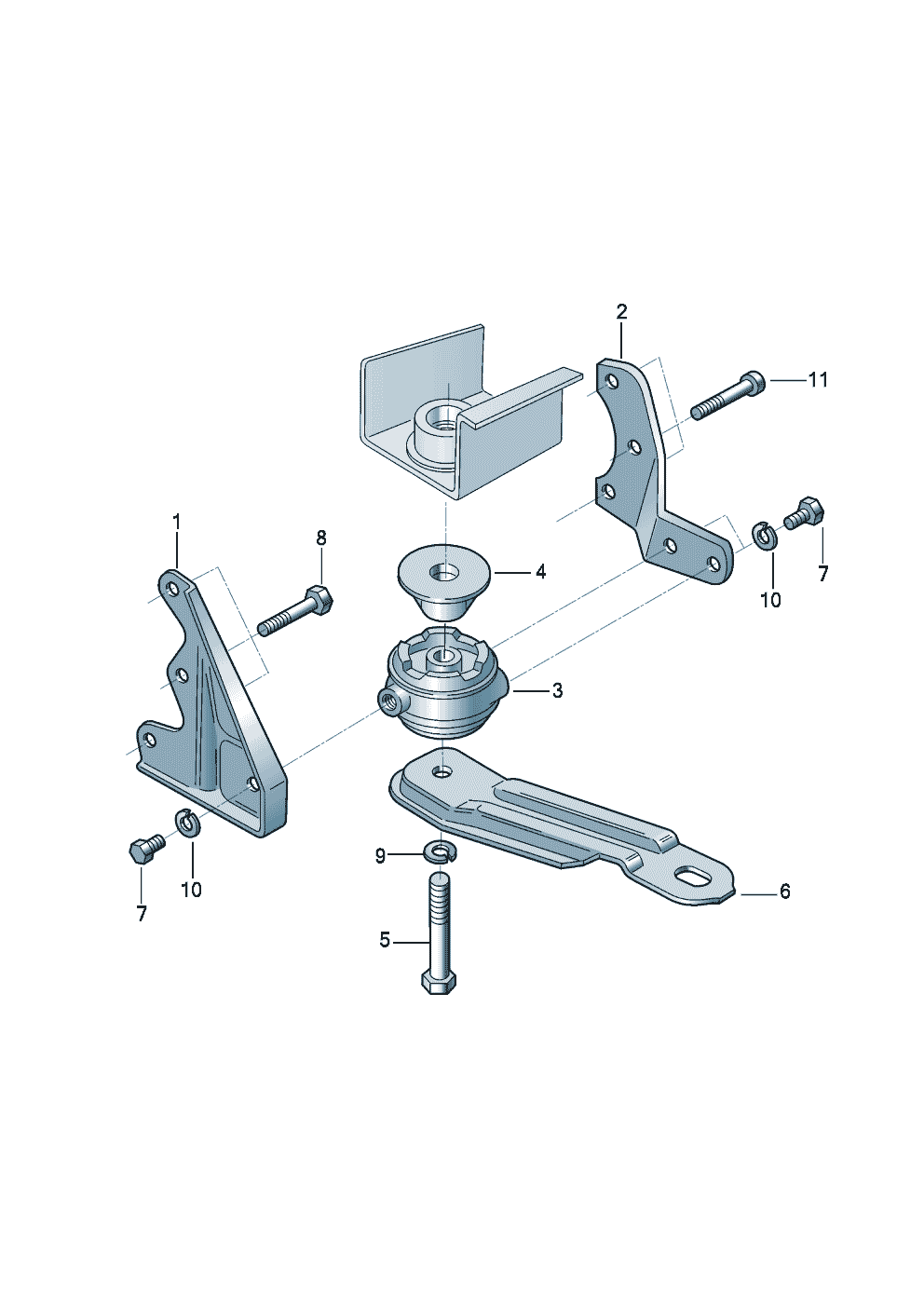 Volkswagen Pointer (Typ 5X) Soporte cambio piezas fijacion p. cambio ...