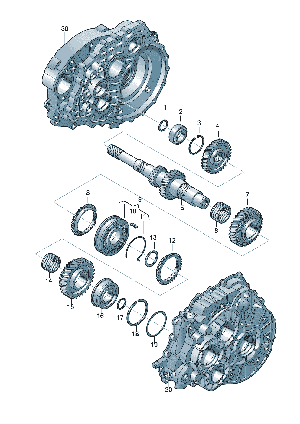 Volkswagen Transporter T5 Gears and shafts input shaft for 6 speed ...