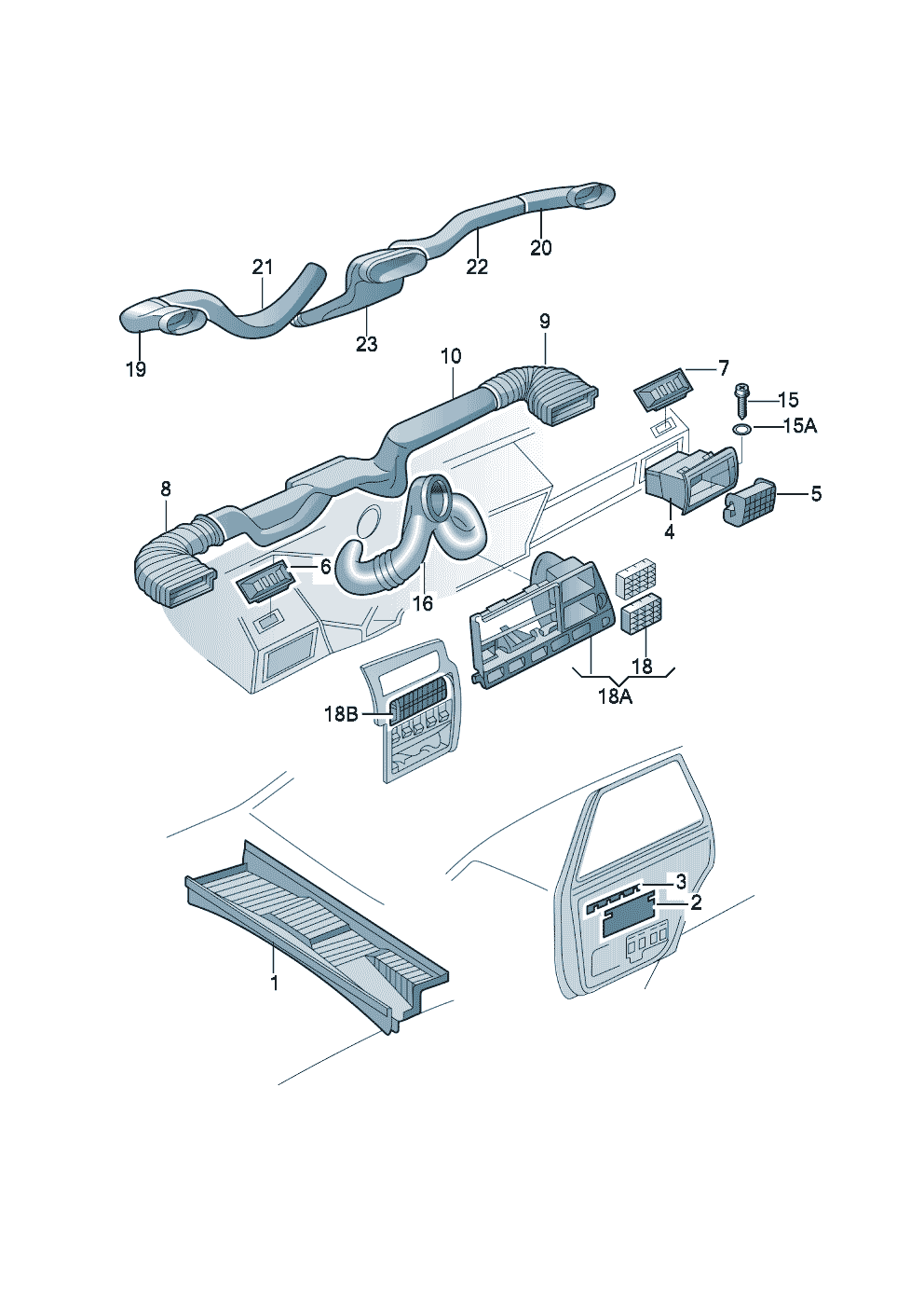 Volkswagen Santana 3000 Air guide channel fresh air vent vent trim ...