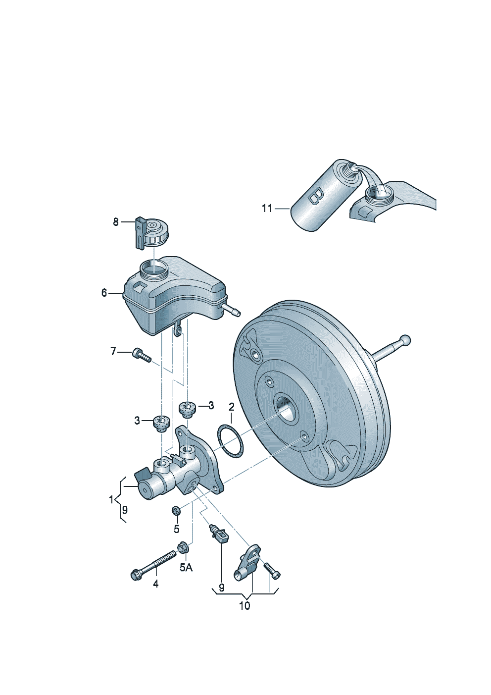 Volkswagen Jetta A6 (Typ AJ/16) Brake master cylinder reservoir brake ...
