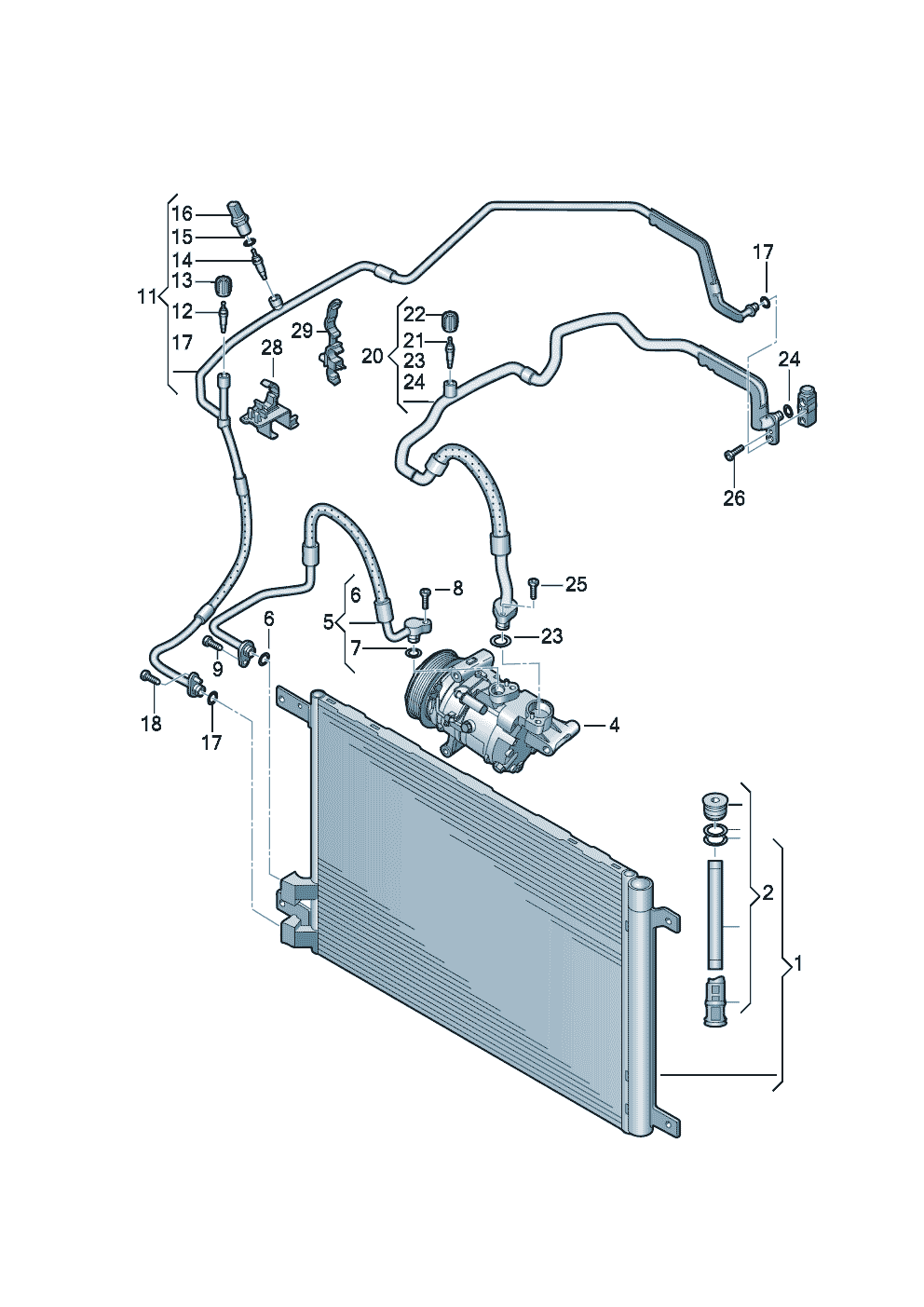 Volkswagen Polo/Polo Jin Qin (Type AW) A/c condenser fluid reservoir ...