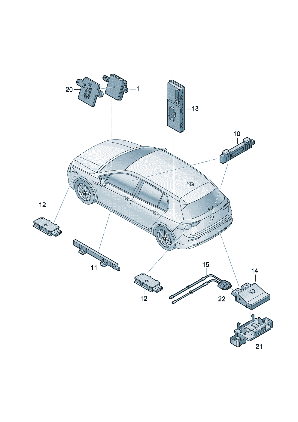 Volkswagen Golf A8 (Typ CD1) Control unit for access and start ...
