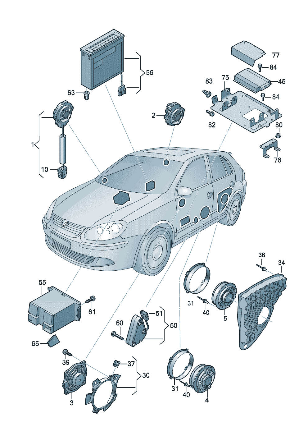 Volkswagen Golf/Rabbit/GTI A5 (Typ 1K) Bracket for cd-changer for model ...