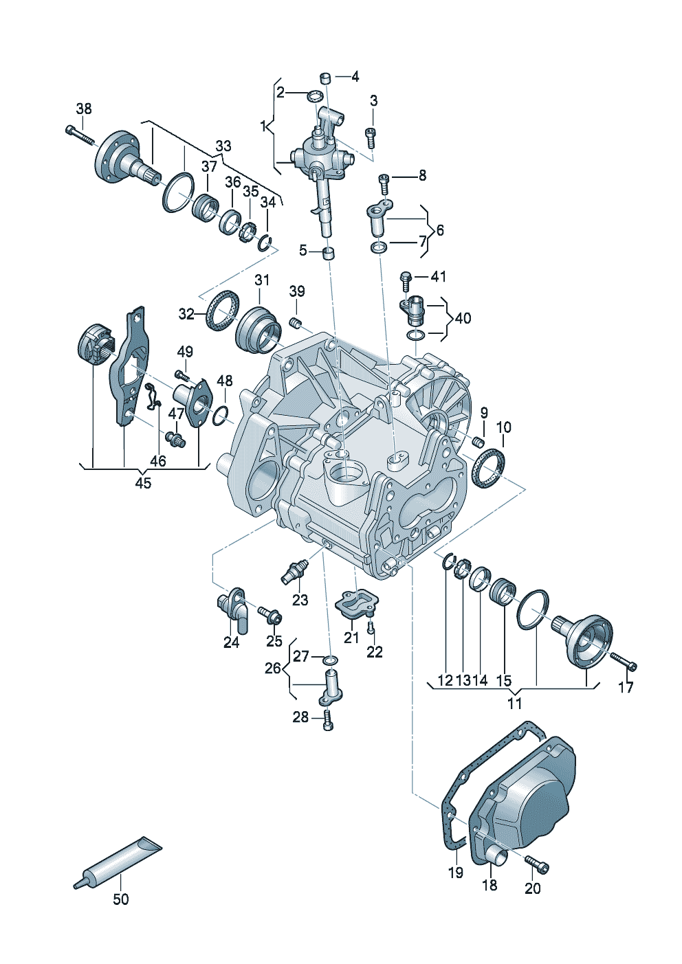 Volkswagen Golf A8 (Typ CD1) Componentes exteriores para cambio manual ...