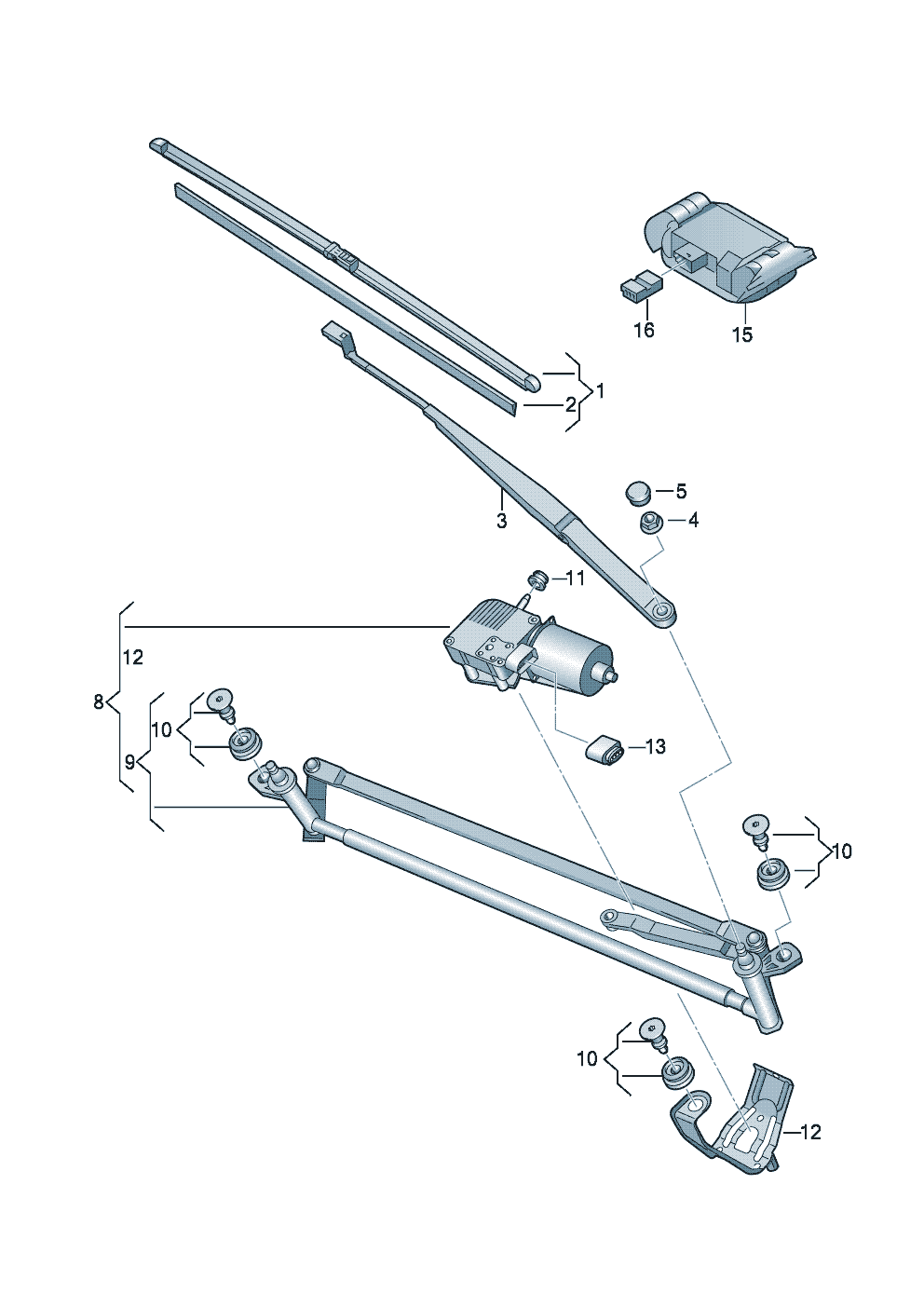 Volkswagen Tiguan 7P Facelift Rain sensor parts 2012 - 2018 | ETKA Europe