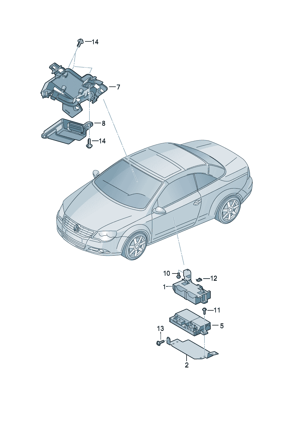 Volkswagen Eos (Typ 1F) Control unit for seat adjustment with entry aid ...