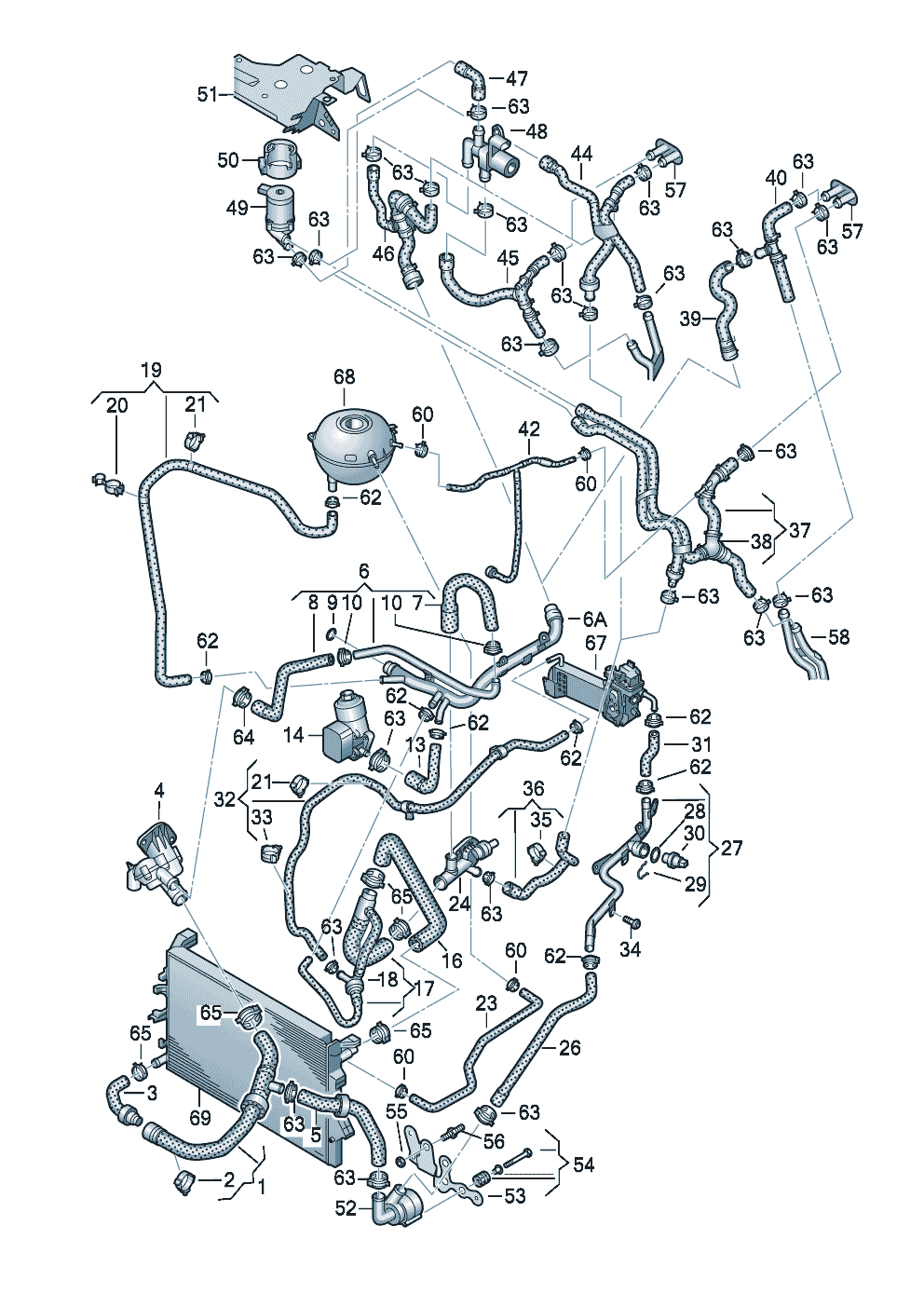Volkswagen Campmobil T5 Facelift Coolant cooling system for vehicle use ...