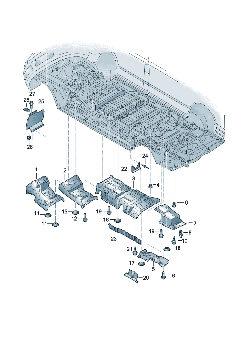 Volkswagen Transporter T6 Heat shield Diagram & OEM Parts (2016 - 2019 ...