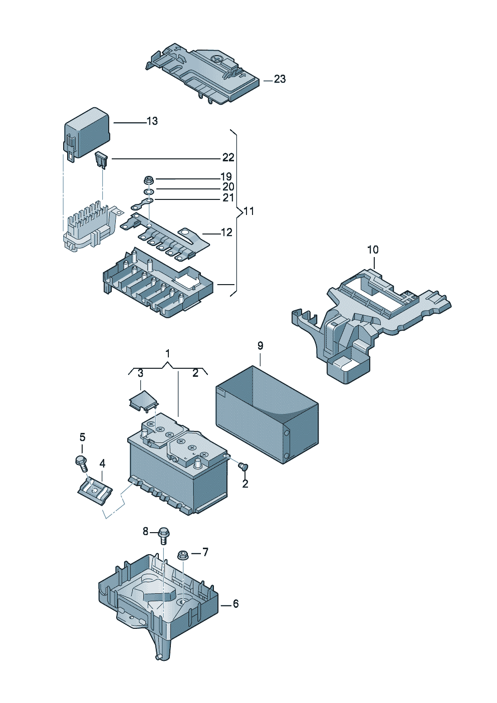 Volkswagen Polo Vivo (Type 6R) Battery mounting d - 19.07.2011>> parts ...