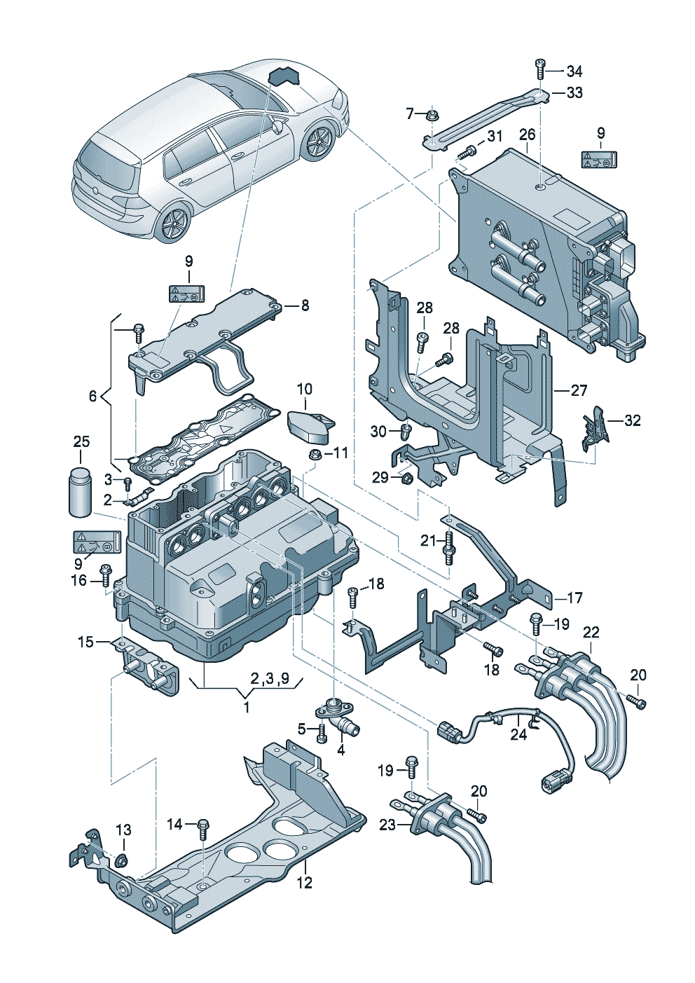 Volkswagen Golf A7 (Typ 5G) Cargador para bateria de alto voltaje ...