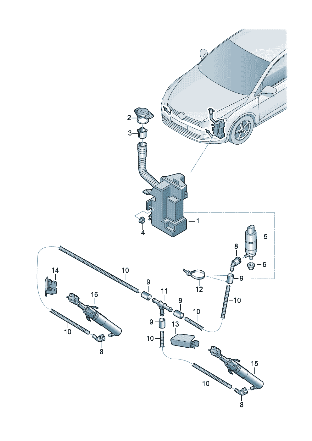 Buy Volkswagen Golf A7 (Typ 5G/BA) Pipe line for head light cleaning ...