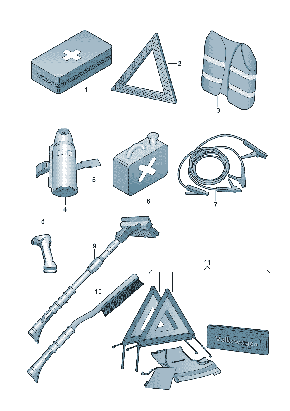 Volkswagen Golf A8 (Typ CD1) Accesorios originales juego de emergencia ...