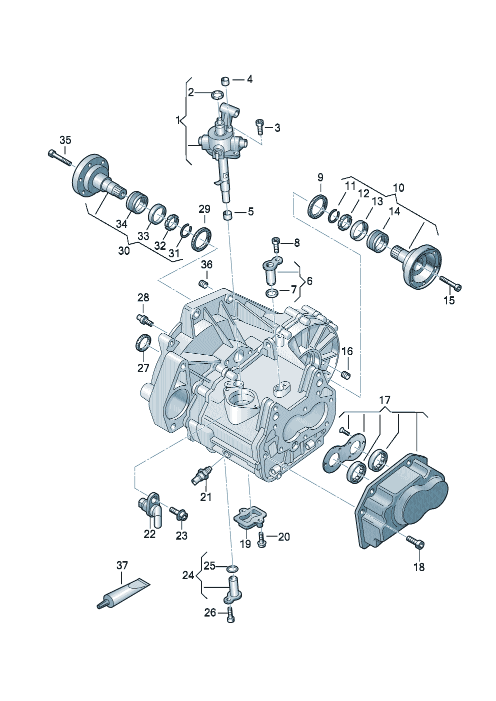 Volkswagen Golf A8 (Typ CD1) Componentes exteriores para cambio manual ...