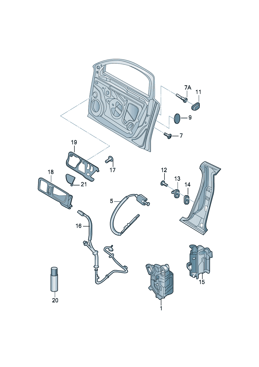 Volkswagen C-Trek (Typ 15) Door lock inner actuator door handle ...