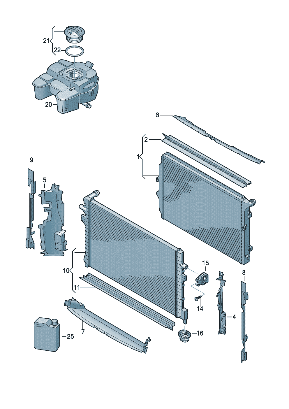 Buy Volkswagen Tiguan AD Cooler for coolant additional cooler for ...