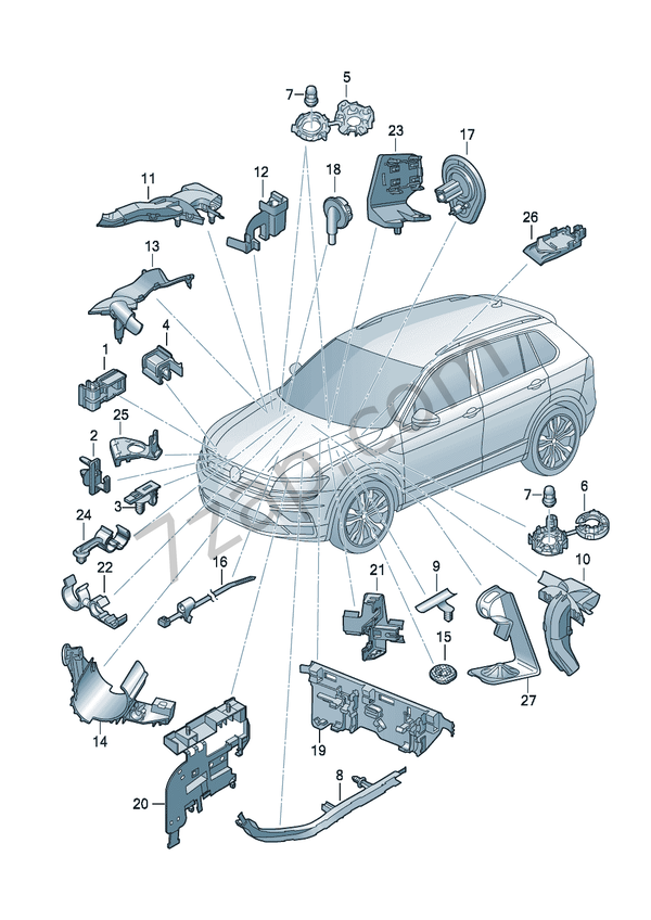 Harness for engine compartmentCable guideCable tie... Tiguan (TIG) 2023 ...