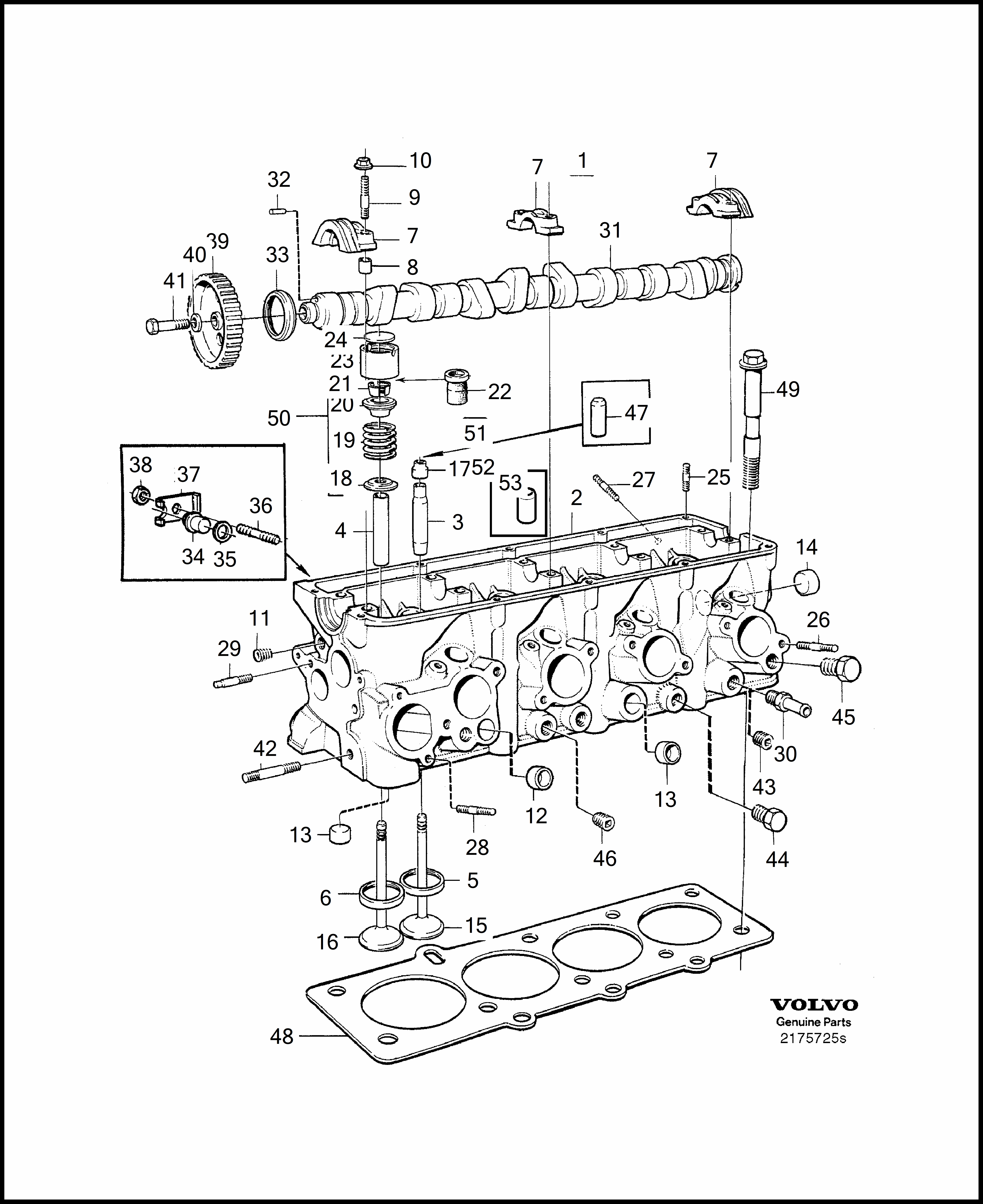 Volvo 940 シリンダーヘッド Diagram & OEM Parts (1991 - 1998 ヨーロッパ) | 7zap